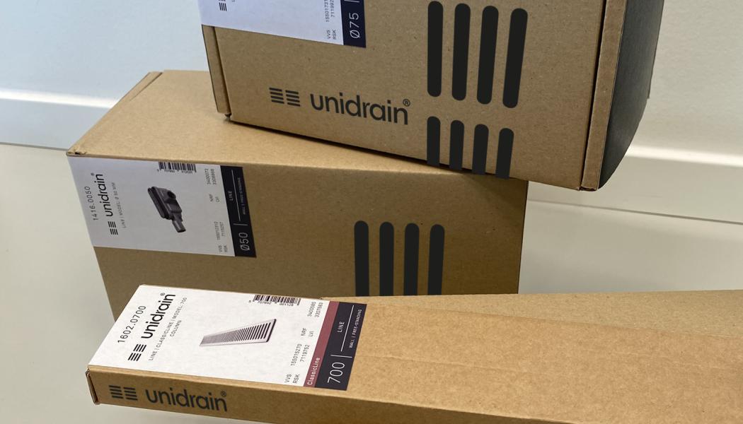 Unidrain satsar på återvunnen wellpapp